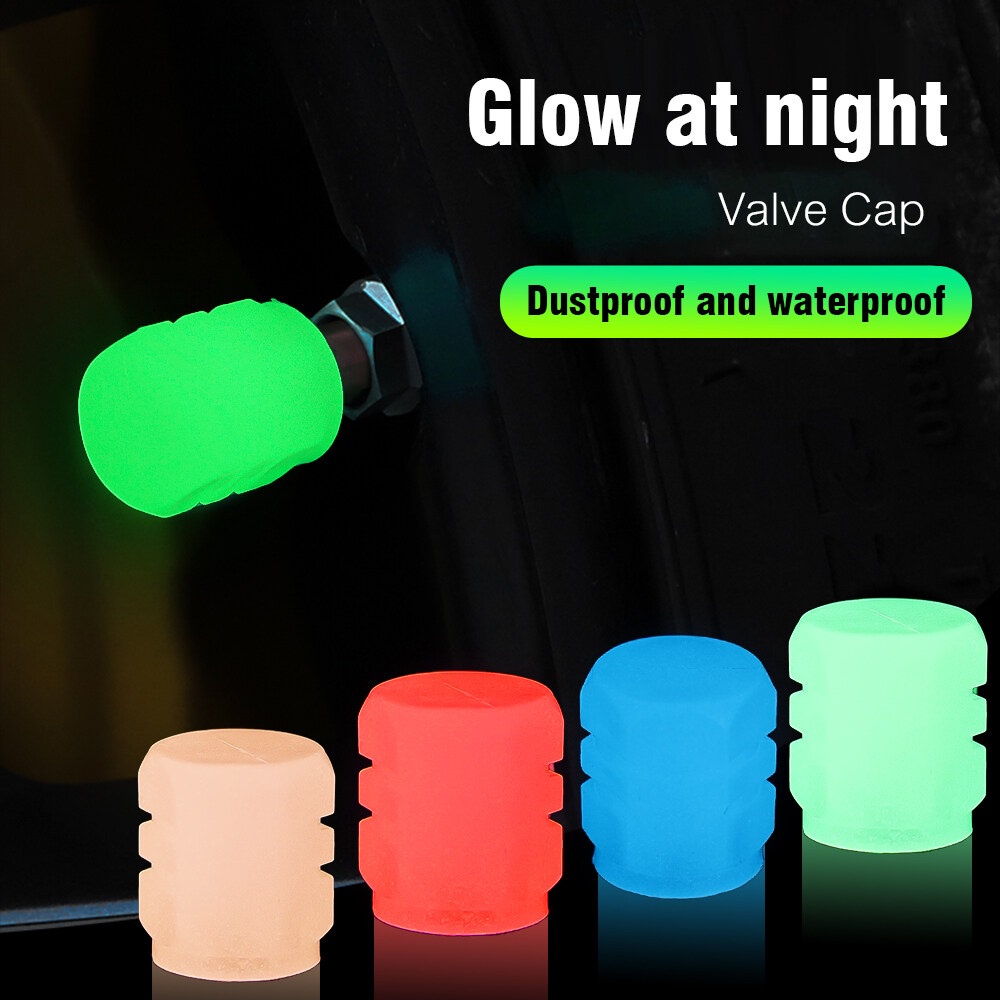 Glow in the Dark Valve Caps 1 PC Neon Color Tire Cap Bicycle Motorcycle ...