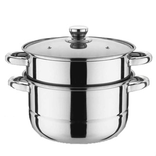 Stainless Steel 2 Layer with Glass Cover Double Ear casserole kaldero ...