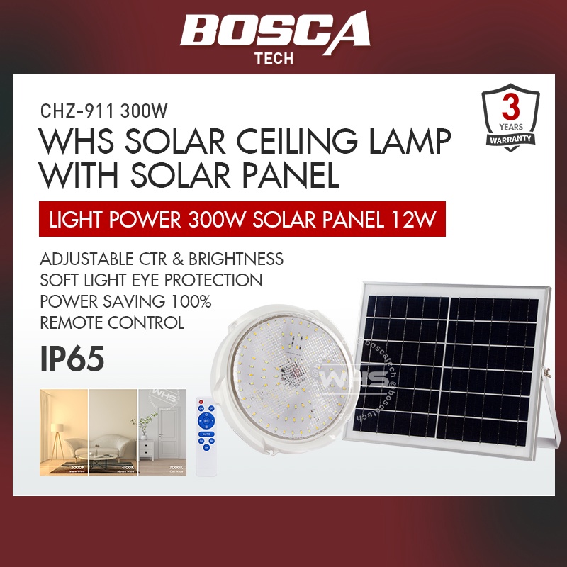 WHS Solar Ceiling Lamp CHZ-911 300W Remote control Adjustable color ...