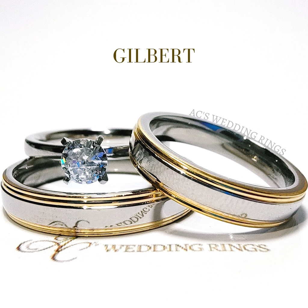 [AC] 3 in 1- Free Engraved Name Wedding Rings with Free Engagement Ring ...