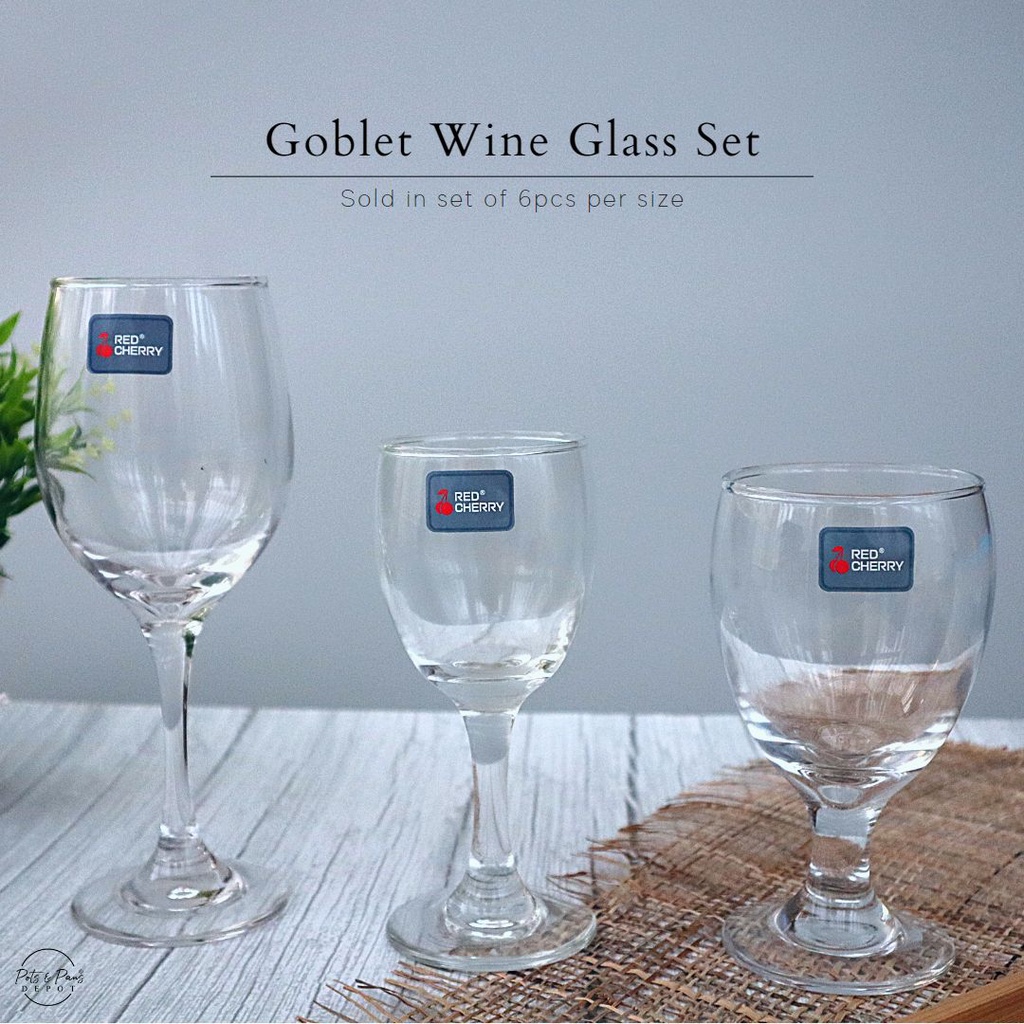 Red Cherry Goblet Wine Glass Set | Shopee Philippines