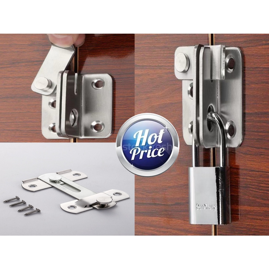 304 Stainless Steel Safety Hasp Door Lock for Bathroom Bedroom Door ...
