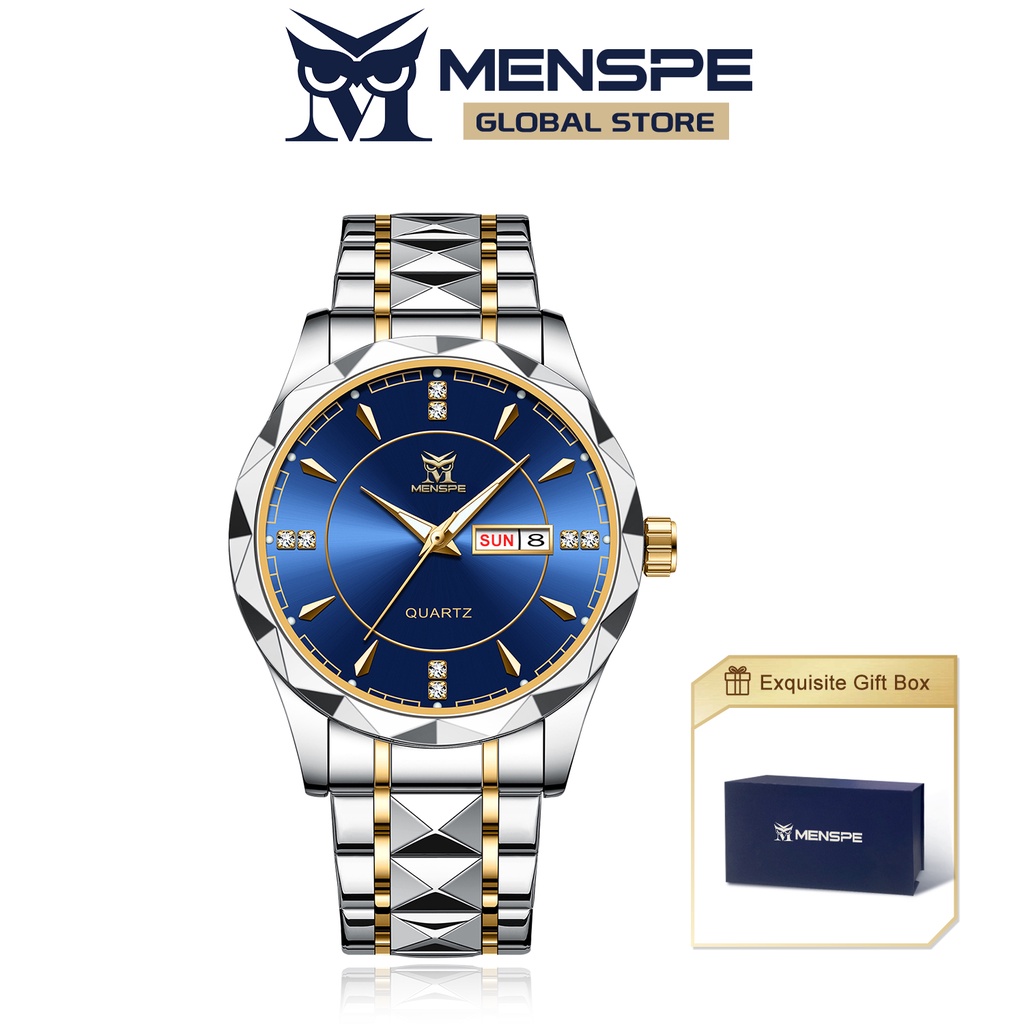 MENSPE Fashion Men Quartz Watches Double Calendar Men's Commercial ...