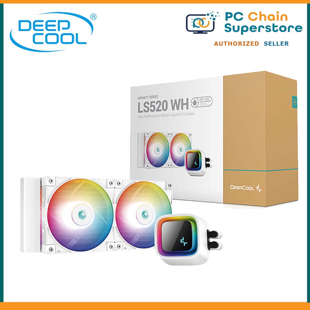 DeepCool LS520 WH 240mm White AIO Liquid ARGB CPU Cooler - Infinity ...
