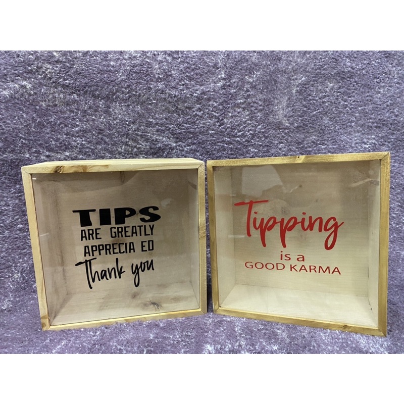 REUSABLE wooden TIP BOX/ money box | Shopee Philippines