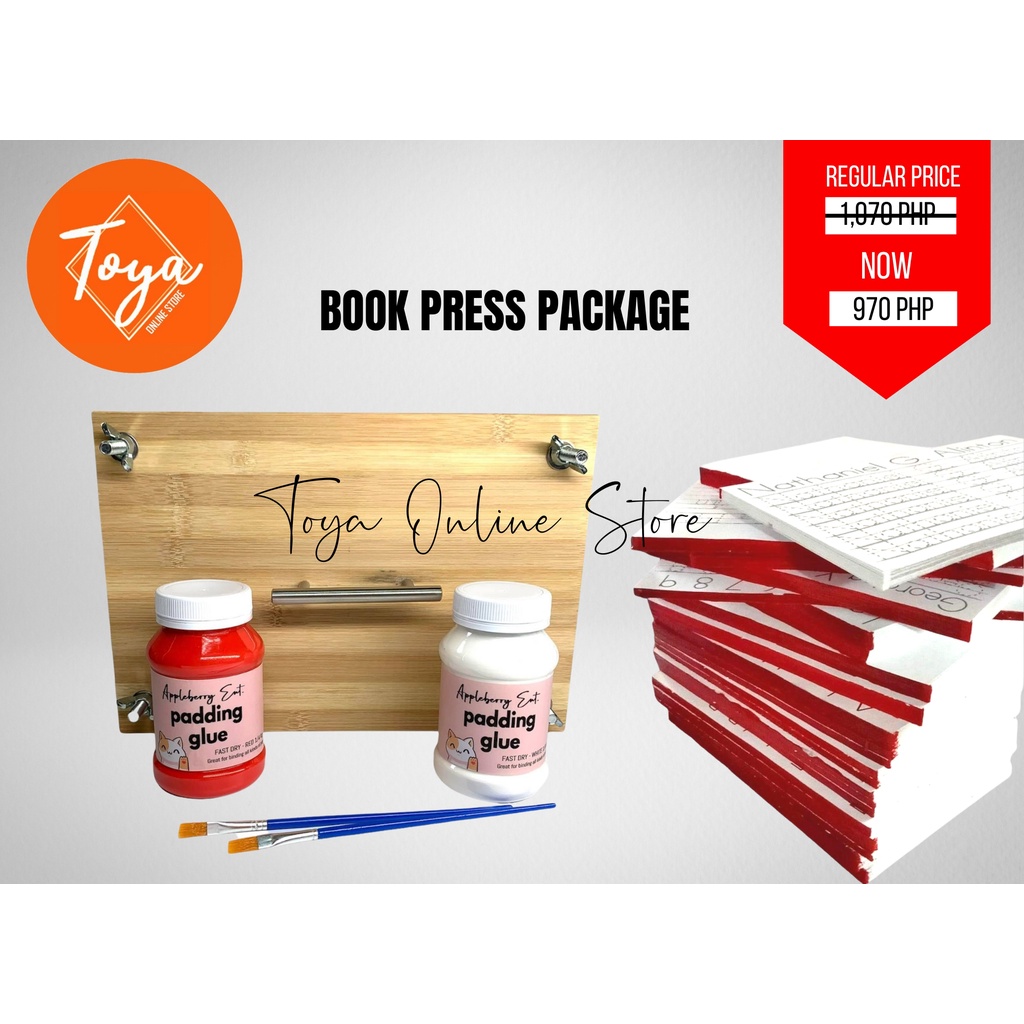 BOOK PRESS / PAD PRESS Package with Padding Glue and FREE BRUSH | Shopee Philippines