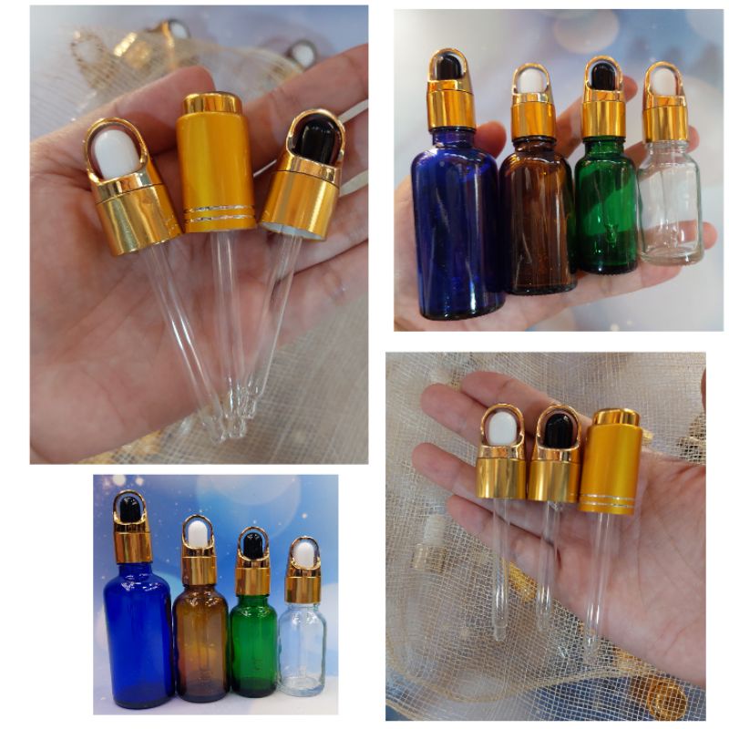 Rubber Droppers + Glass Pipettes with Basket Type Neck & Push-Type for ...