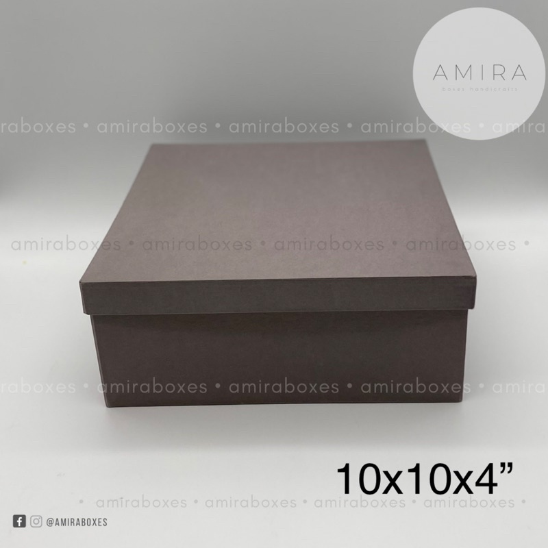 Gray box Large - Plain gift boxes - hard box/rigid box (10x10x4inches ...
