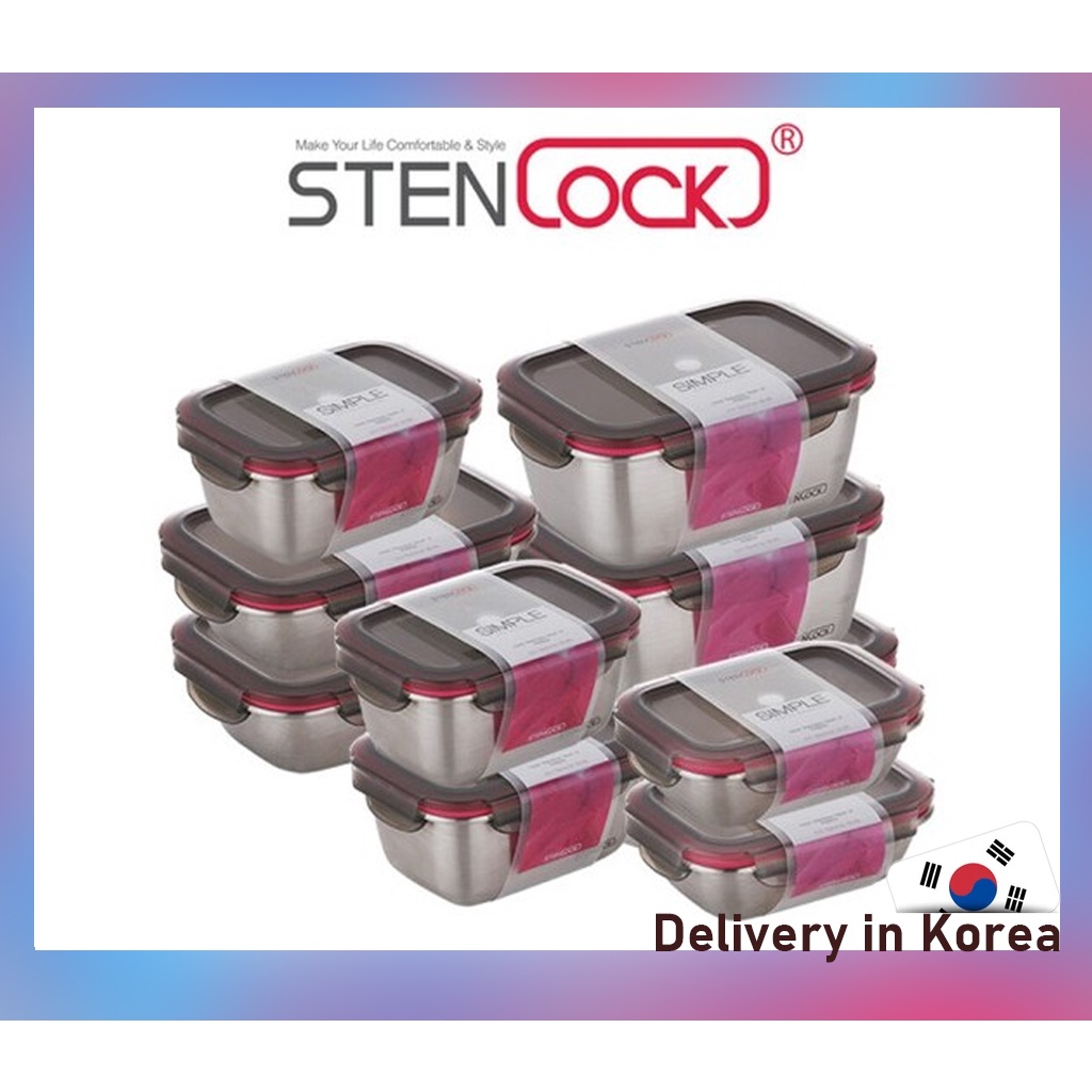 [STENLOCK] 980ml Stainless steel food storage container - Oven available/Simple rectangular type ...