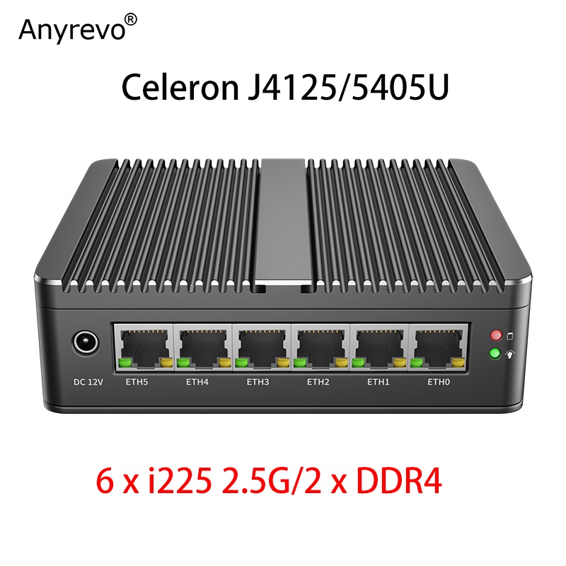 2.5G Fanless Mini Router PC pfSense Firewall Router Intel Celeron J4125 ...