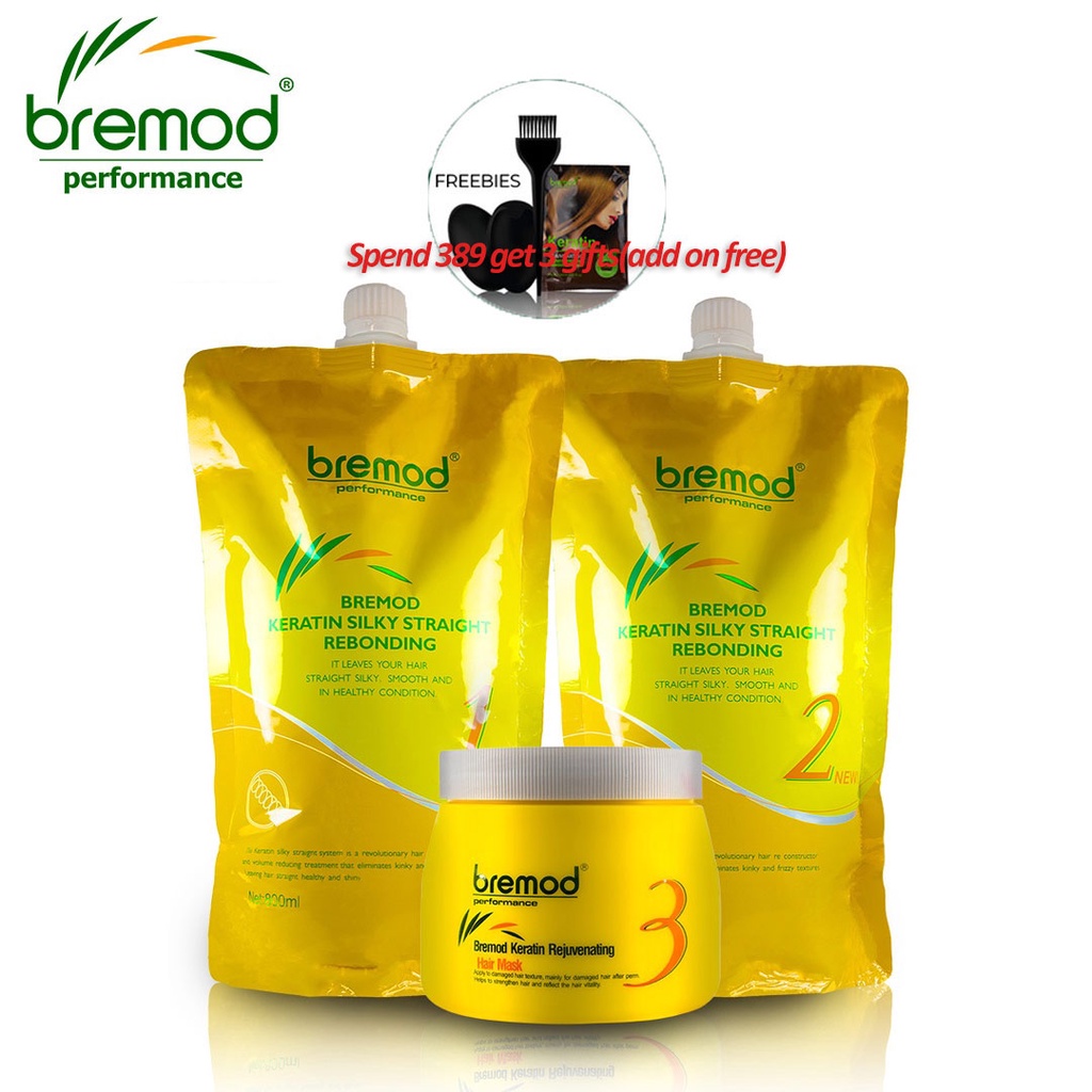 Bremod Keratin Silky Rebonding 1+2 & Bremod Rejuvanating Hair Mask BR ...