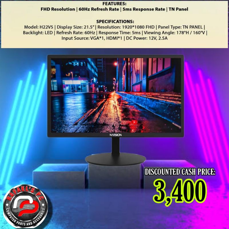 Nvision 19"/20"/21.5" led wide monitor hdmi | Shopee Philippines