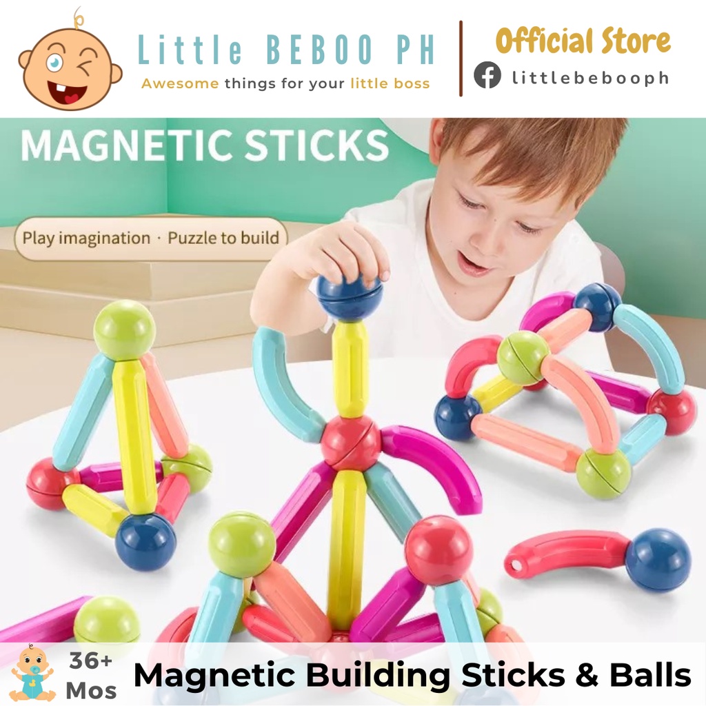 Magnetic 3D Stick Ball Building Blocks Educational Toy Kids Baby ...