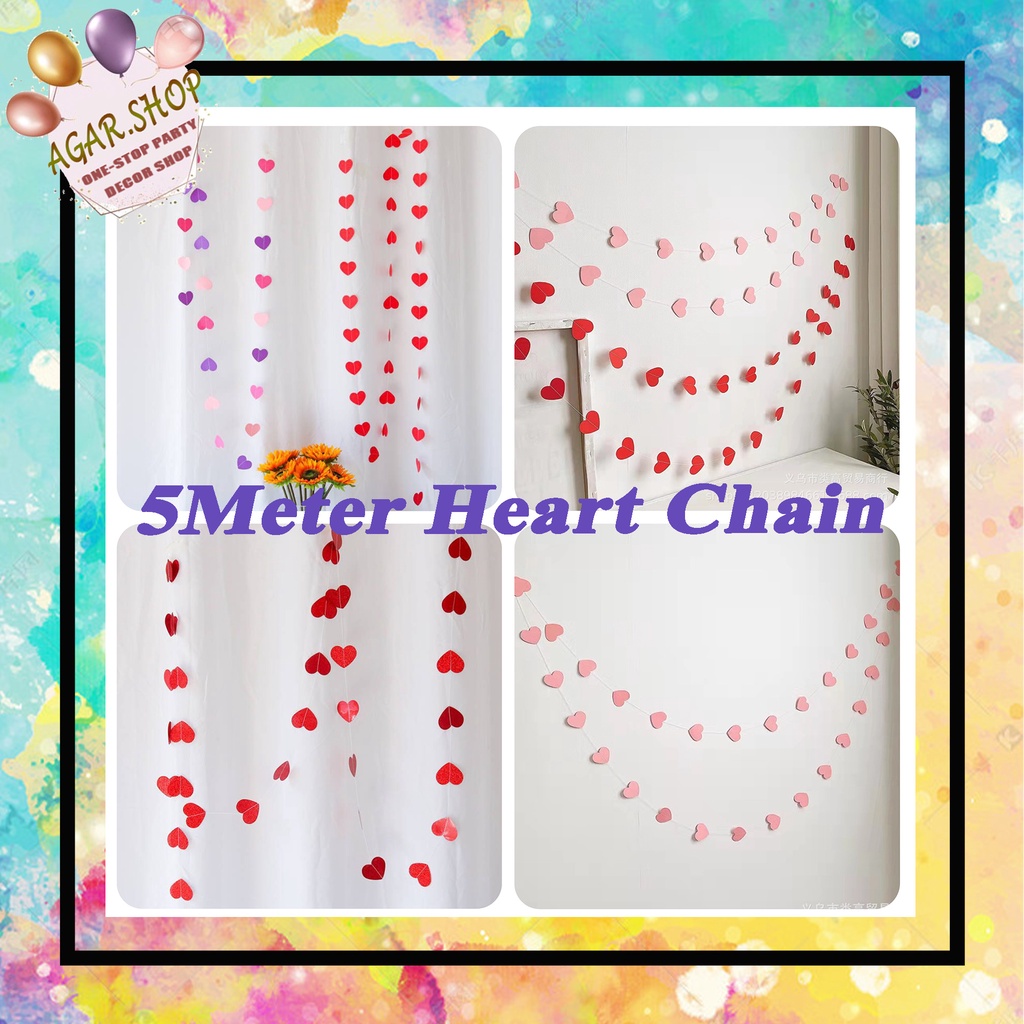 Agar.Shop NEW 5Meter Paper Heart Chain for Wedding/Birthday Party ... Agar.Shop NEW 5Meter Paper Heart Chain for Wedding/Birthday Party ...