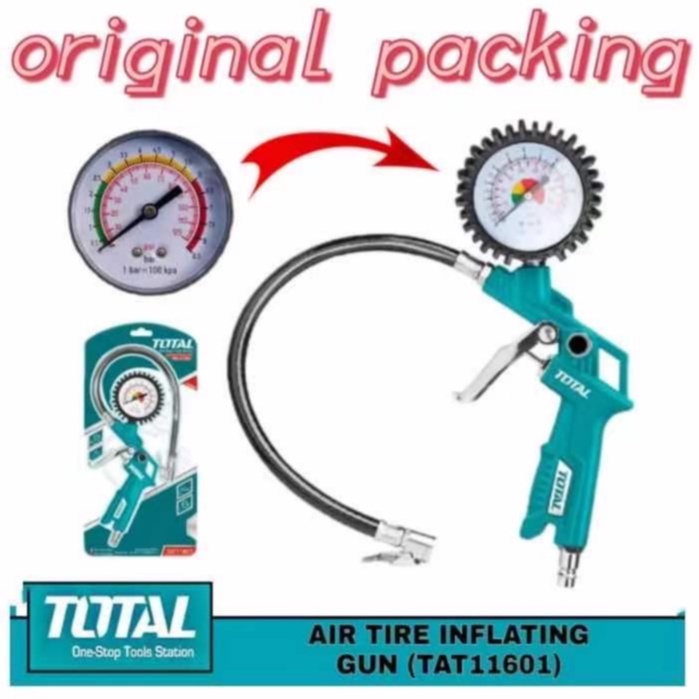 TOTAL TAT11601 Air Tire Inflating Gun Air compressor inflation gun with ...