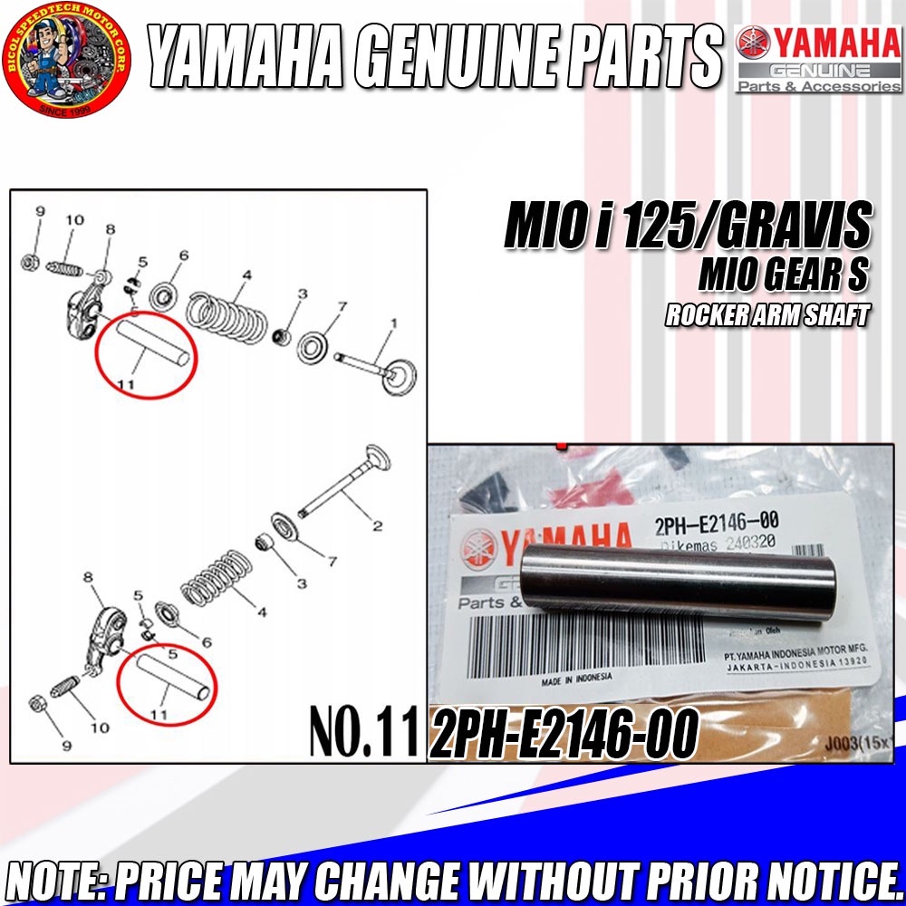 MIO I 125/GRAVIS/MIO GEAR S/FAZZIO 125 ROCKER ARM SHAFT (YGP) (GENUINE ...