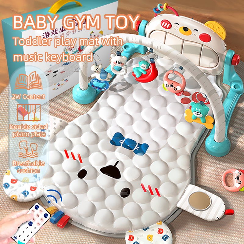 Baby Playmat Gym - Musical Piano Activity Gym Toy, Crawling Mat Play ...