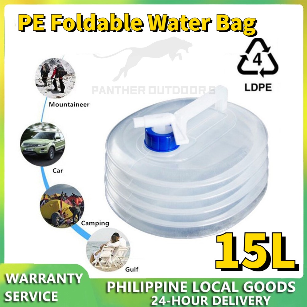COD15L PE collapsible water bag shrink bucket Folding bucket portable folding Kettle camping ...