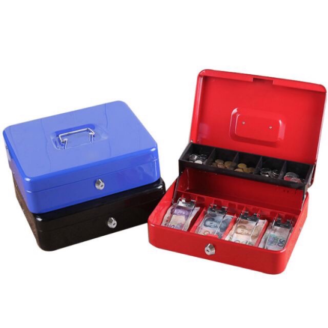 Portable metal small cash box with lock cash register mini safe storage ...