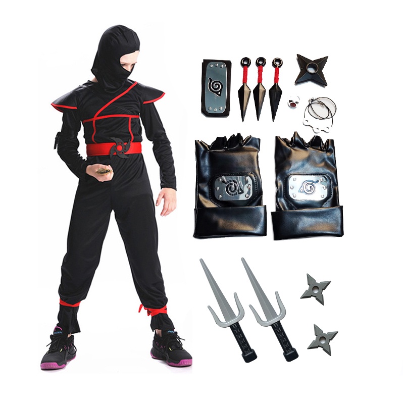 Halloween Boys Children Ninja Costume Cosplay Naruto Set Assassin ...