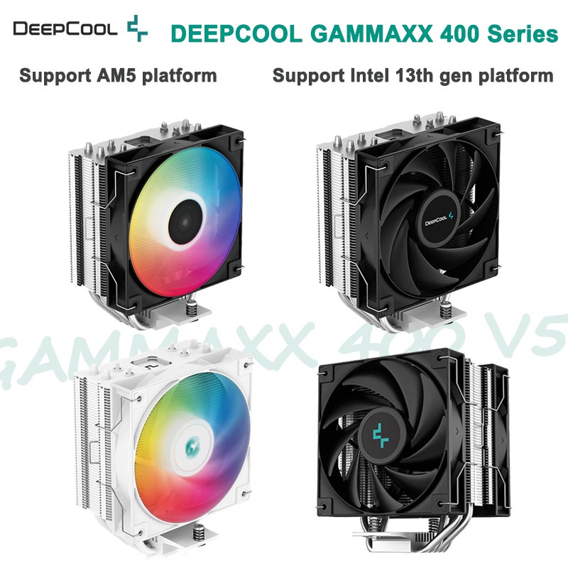 DEEPCOOL GAMMAXX 400 V5 4 Heat Pipe CPU Cooler 4PIN PWM Quiet Fan ...