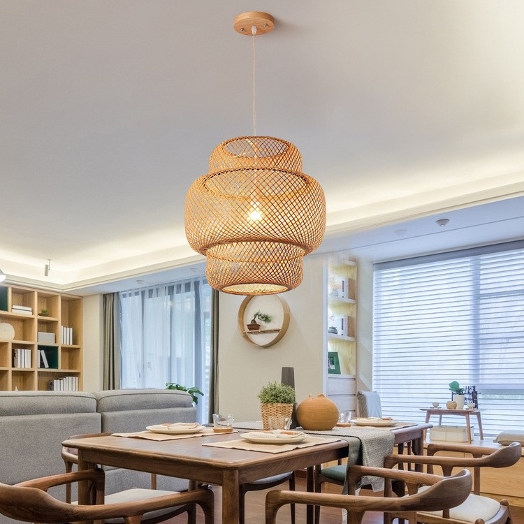 Nordic Pendant light Handmade bamboo Pendant light for dining bedroom ...
