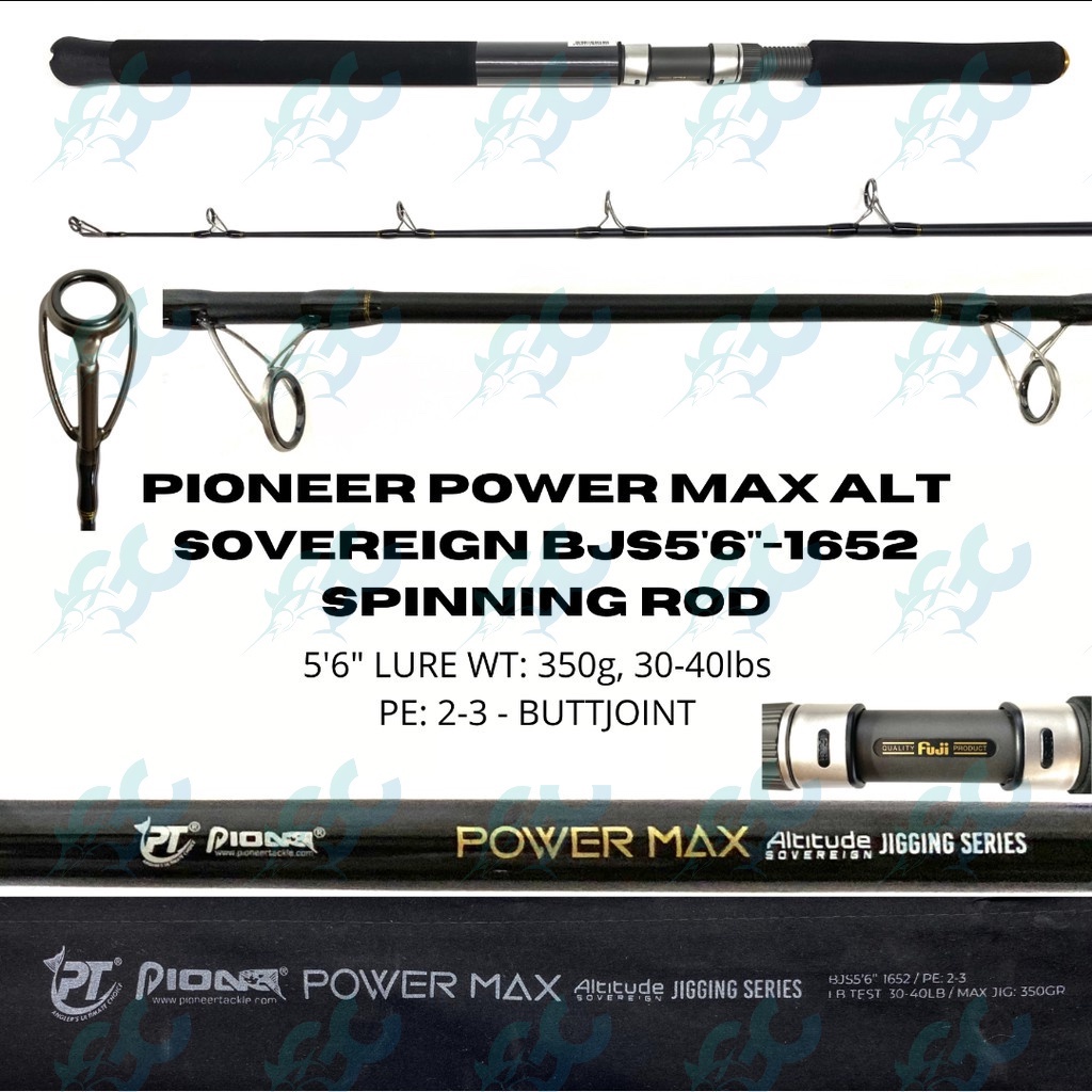 Pioneer Power Max Alt Sovereign BJS5'6" PE 2-3 350g PE 2-4 400g Spin Jigging Rod | Shopee ...