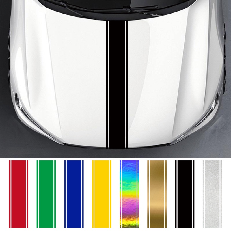 72" Car Stickers Car Racing Auto Side Body Stickers Stripe Hood Decals ...
