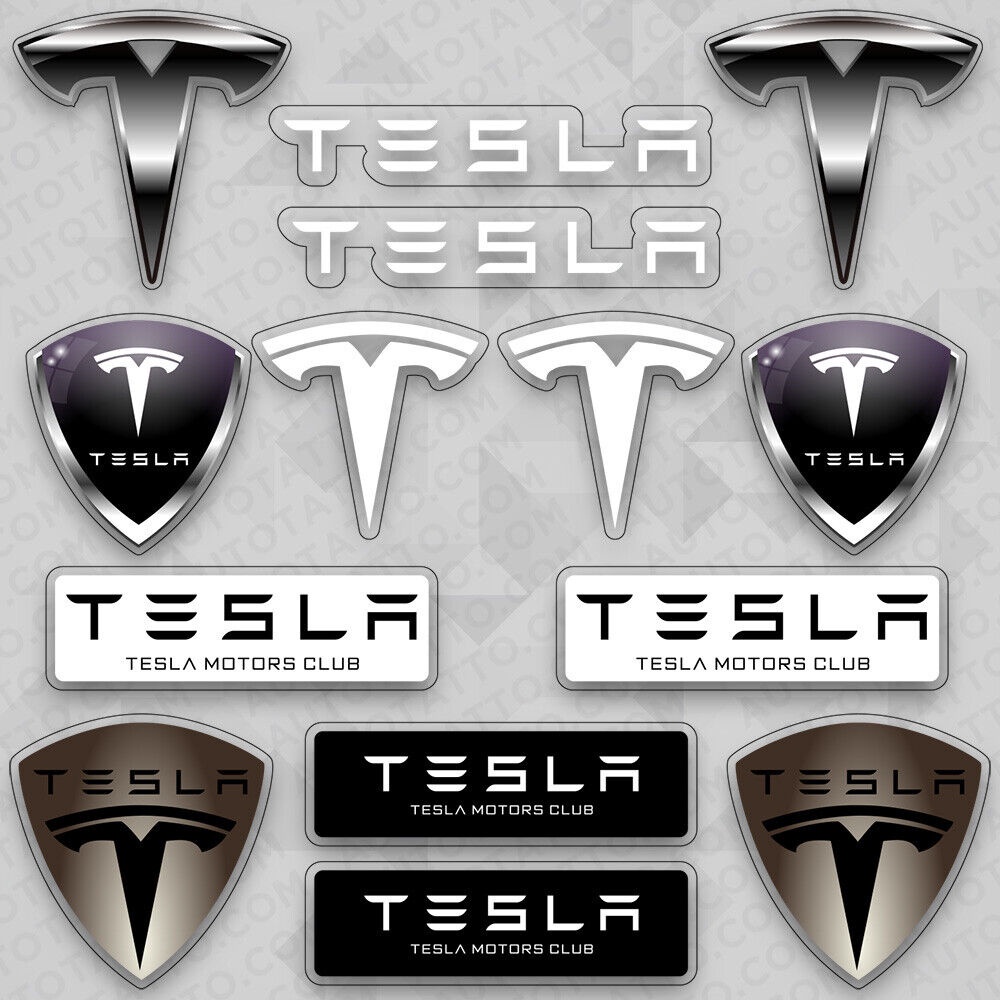 Tesla Sport Shield Medal Car Logo Sticker Vinyl Decal Stripes Decor ...