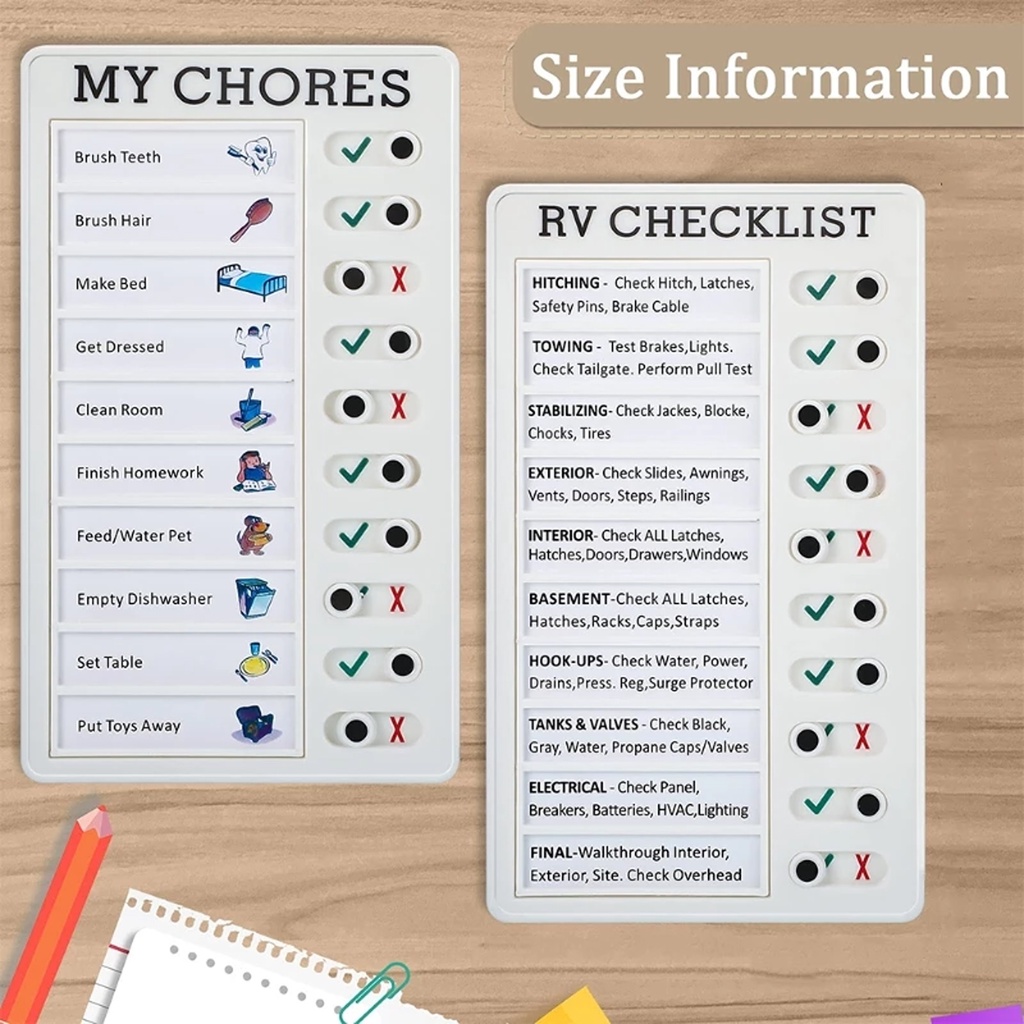 1 PC Reusable My Chores Checklist Daily Planner Memo Plastic Board ...