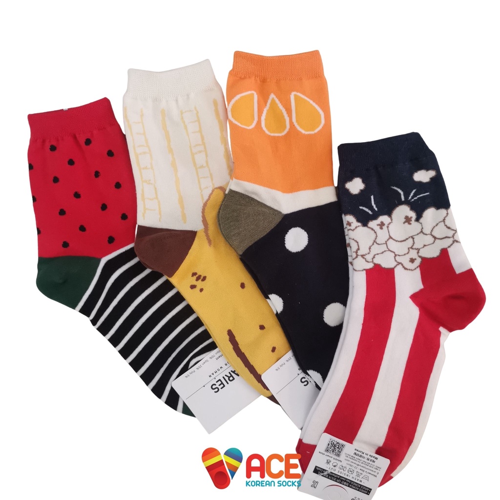 Iconic Socks - Food design - Watermelon Banana Orange Popcorn - Fruit ...