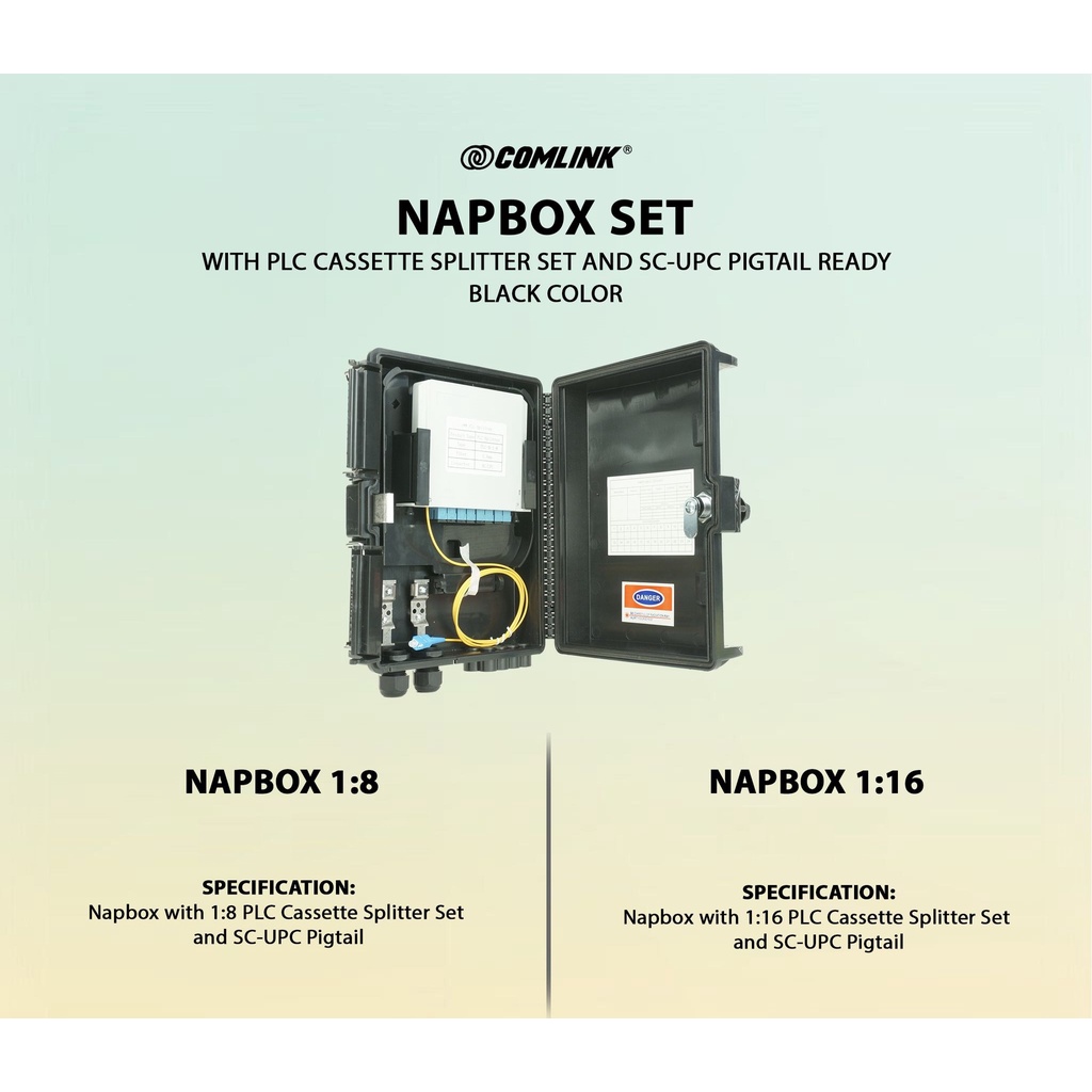 COMLINK NAP BOX SET 1:8 & 1:16 Splitter Box Set for Fiber Optic Network ...