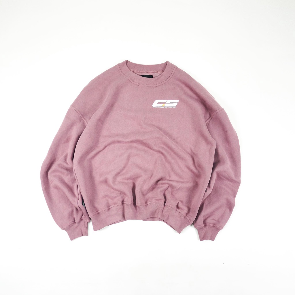 OVERSIZED LOGO CREWNECK SWEATSHIRT IN OLD ROSE | Shopee Philippines