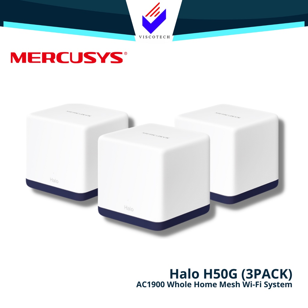 Mercusys HALO H50G Ac1900 Dual Band Whole Home Mesh Wi-Fi System (3 ...