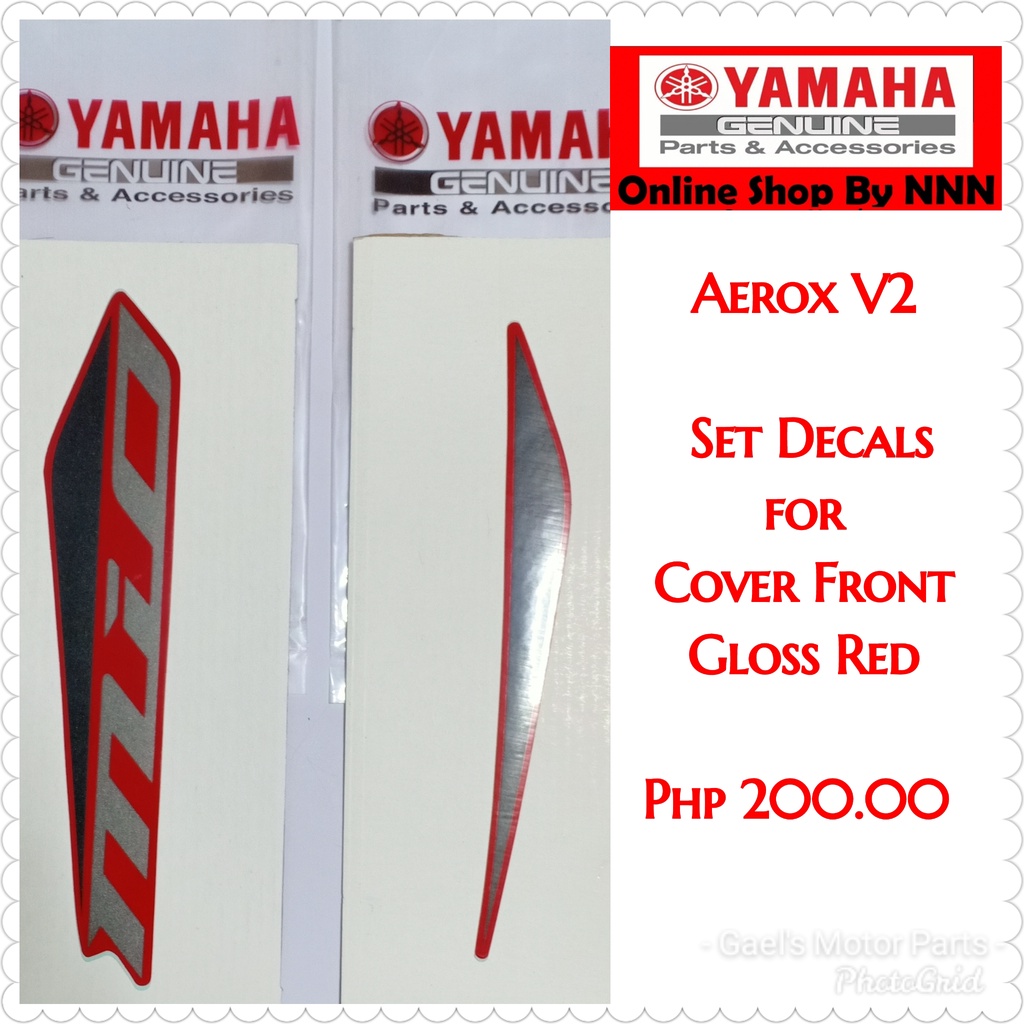 DECALS OR STICKER FOR COVER FRONT GLOSS RED AEROX V2 YAMAHA GENUINE ...