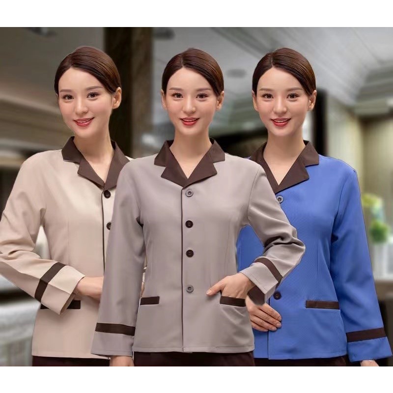 Housekeeping Waiter Unisex Workwear cleaning services Tops hotel women ...