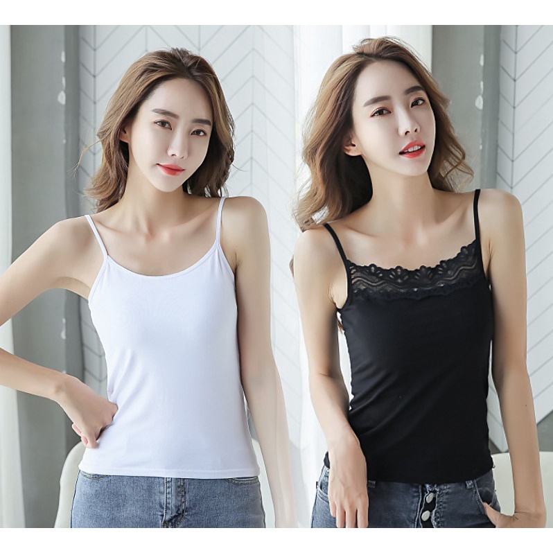 Spaghetti Strap Lace Sando tank tops sexy tops free size | Shopee ...
