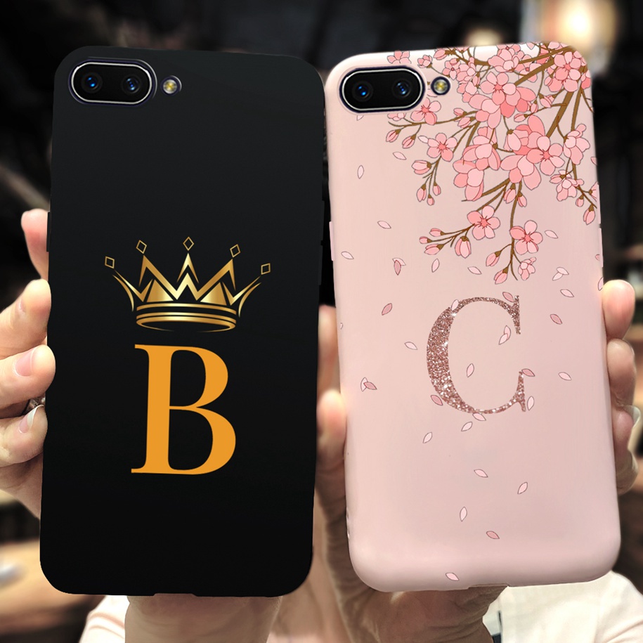 OPPO A3S CPH1803 Casing Cute Letters Alphabet Painted Silicone Cover ...