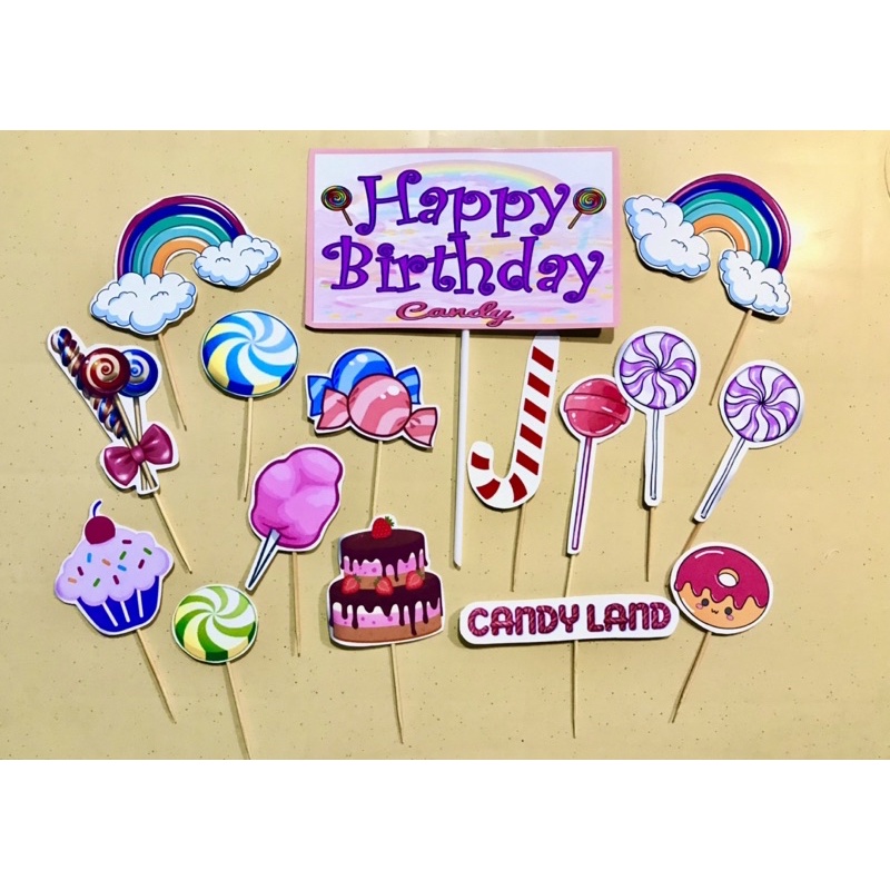 Candyland Cake Topper 16 pcs | Shopee Philippines