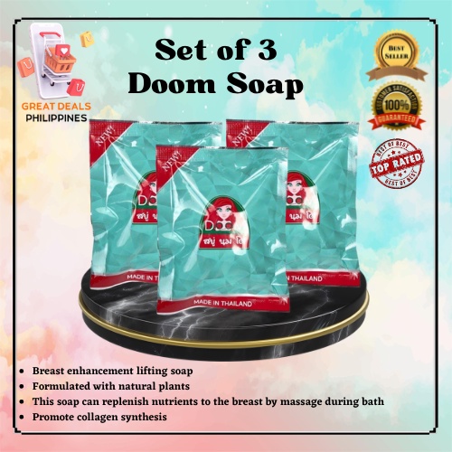 SET OF 3 Doom Soap Original from Thailand Breast Care Enhancer Lifting ...