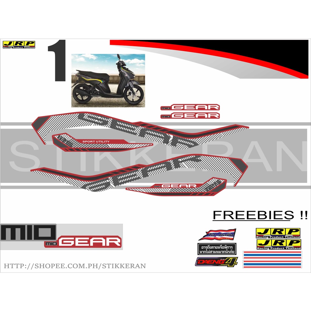YAMAHA MIO GEAR / STOCK DECALS MIO GEAR / MIO GEAR STICKER | Shopee ...