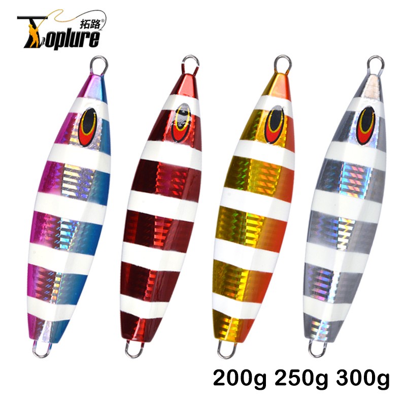 TL 200g 250g 300g Slow Jigging Lure Luminous Zera Vertical Metal Jigs Sinking Fishing Lure ...