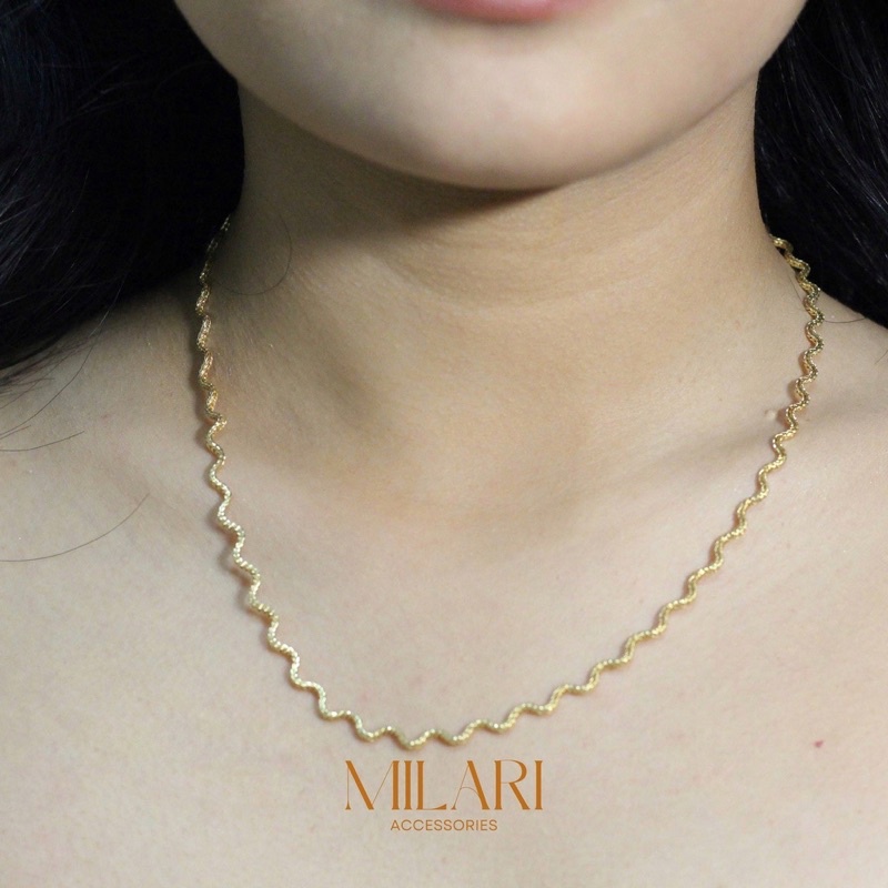 Milari 18K Gold Plated Wave Choker Necklace | Shopee Philippines