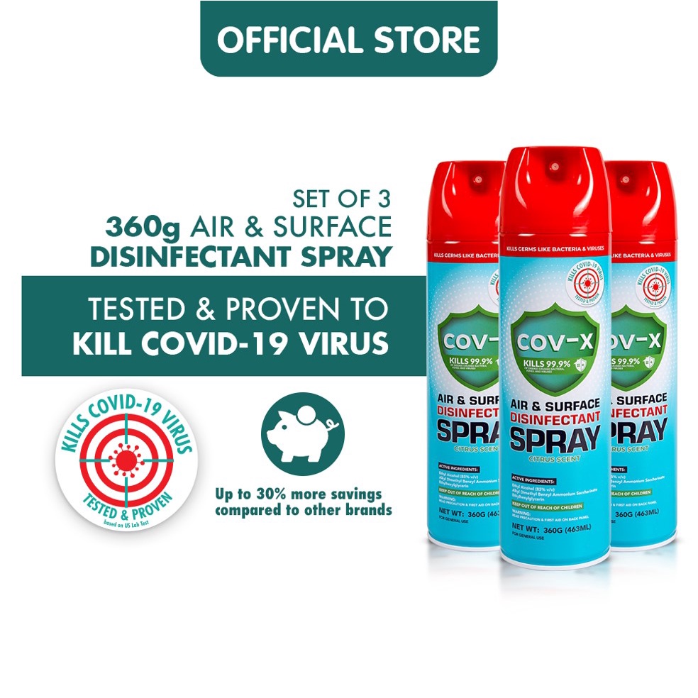 COV-X Air & Surface Disinfectant Spray 360g - Tested and proven to kill ...