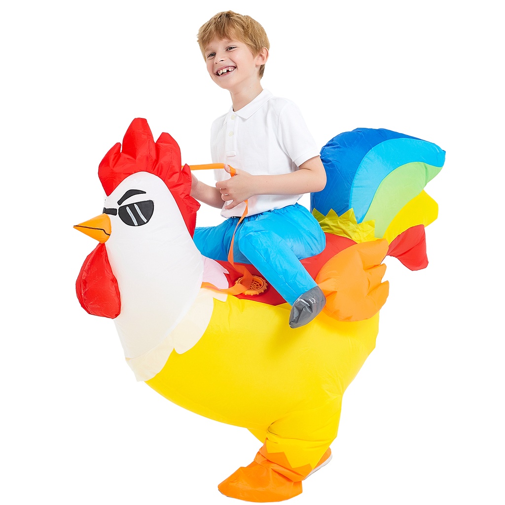 KOOY Inflatable Chicken Costume, Rainbow Chicken Inflatable Costume for ...