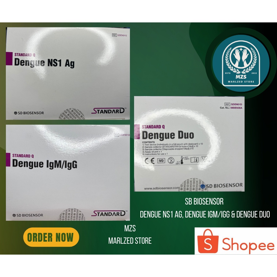 SD BIOSENSOR DENGUE NS1 AG, DENGUE IGM/IGG & DENGUE DUO | Shopee ...
