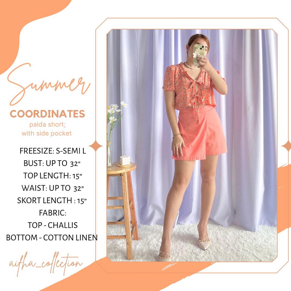 SUMMER COORDINATES | TERNO SKORT | PALDA SHORT | CHALLIS - LINEN FABRIC ...