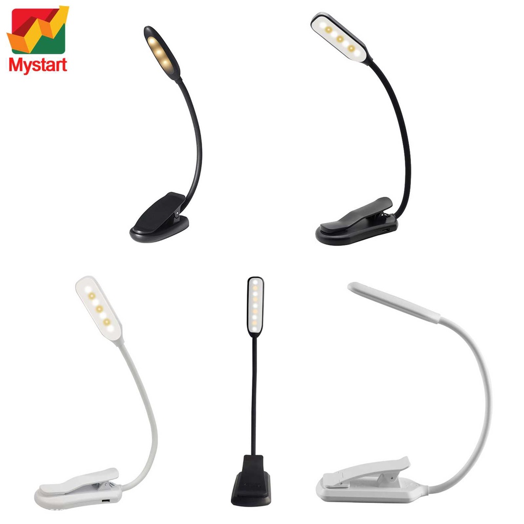 6/7/9LED Mini Book Lights 3 Lighting Modes Rechargeable Bedside Reading ...