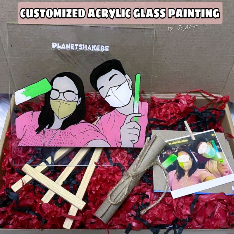 Customized Glass Painting - Anime/Faceless glass painting w/ free ...