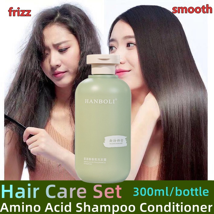 300ml Amino Acid Shampoo Conditioner Anti-Dandruff Oil Control Hair Wash Set Smooth fluffy hair ...